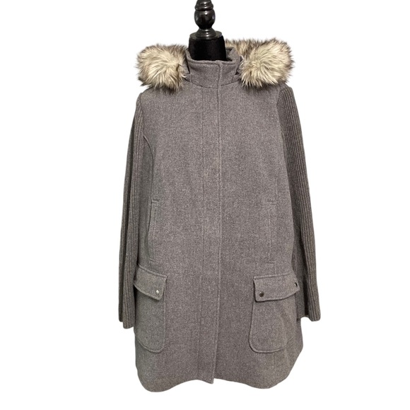 Talbots | Jackets & Coats | Talbots Gray Wool Blend Coat Italian Fabric ...